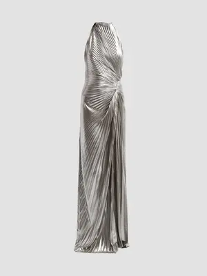 A.L.C. Romy Metallic Plissé Gown