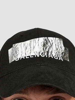 Balenciaga Silver Tape Back Cap
