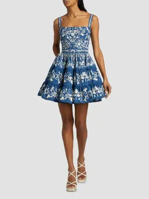 Agua Bendita Lima Ribbons Tiered Minidress