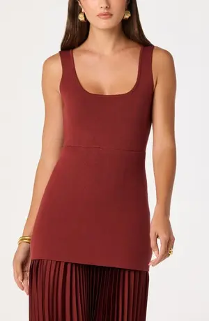 Astr The Label Adison Pleated Maxi Dress - Rust
