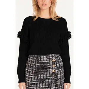 BISHOP + YOUNG Fringe Detail Sweater - Black