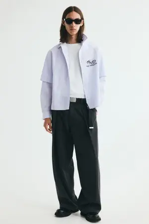H&M Relaxed-fit Layered-look Printed Shirt