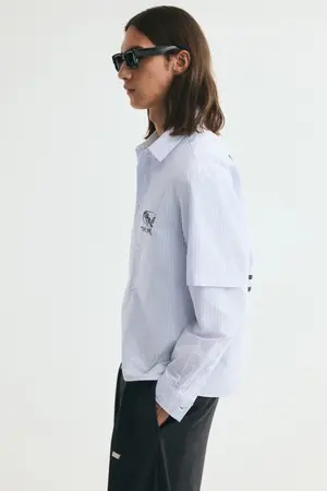 H&M Relaxed-fit Layered-look Printed Shirt