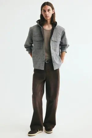 H&M Hooded Cotton Overshirt