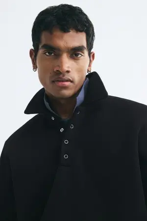 H&M Oversized Scuba Knit Polo Shirt