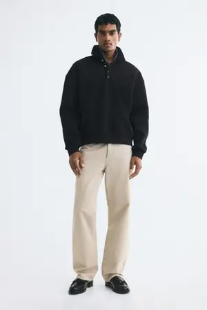 H&M Oversized Scuba Knit Polo Shirt