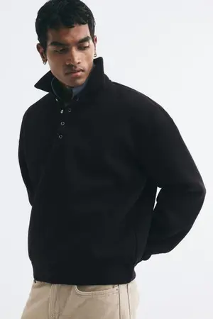 H&M Oversized Scuba Knit Polo Shirt