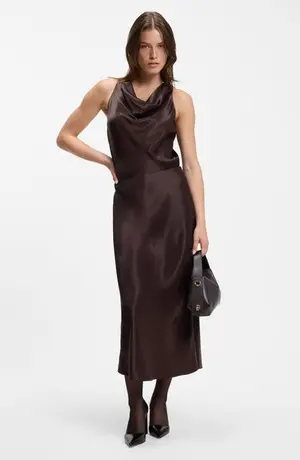 BOSS Vesatie Satin Midi Skirt