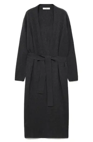 Mango Belted Longline Cashmere Cardigan