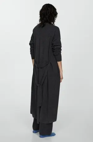 Mango Belted Longline Cashmere Cardigan