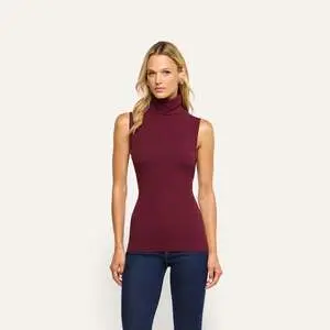 L'AGENCE Ceci Sleeveless Turtleneck Deep Port