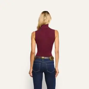 L'AGENCE Ceci Sleeveless Turtleneck - Deep Port