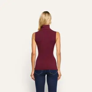 L'AGENCE Ceci Sleeveless Turtleneck - Deep Port