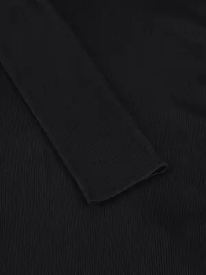 Saint Laurent Ribbed Silk Pullover - Black