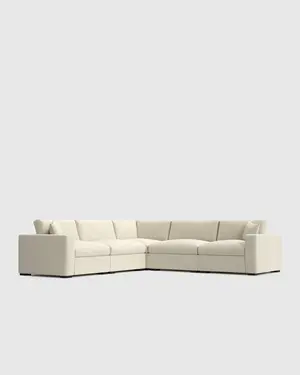 Quince Oasis 5-piece L Sectional In Performance Linen - Silver