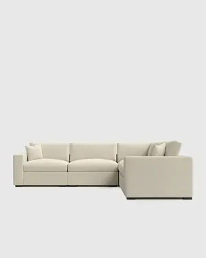 Quince Oasis 5-piece L Sectional In Performance Linen - Silver
