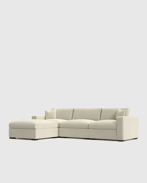 Quince Oasis 4-piece Chaise Sectional In Performance Linen - Silver