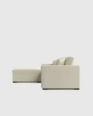 Quince Oasis 4-piece Chaise Sectional In Performance Linen - Silver