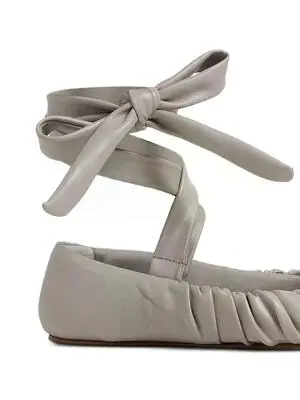 YUME YUME Ruched Lace-up Ballet Flats