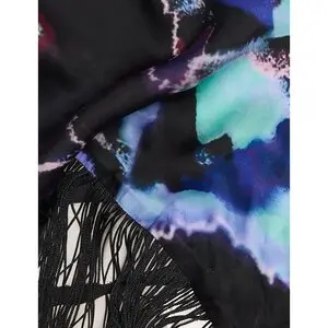 RAT AND BOA Rheta Zebra And Floral Printed Satin Scarf