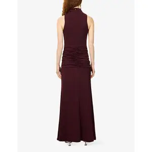 PRETTY LAVISH Solace Halterneck Stretch-jersey Maxi Dress
