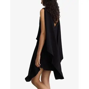 REISS Cassia Draped Woven Mini Dress