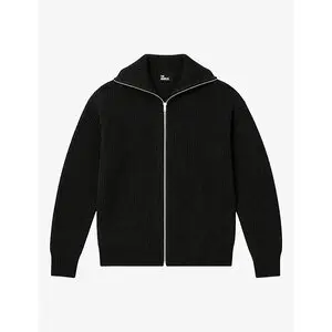 The Kooples Ribbed Zip-up Merino-wool Cardigan