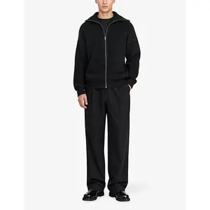The Kooples Ribbed Zip-up Merino-wool Cardigan