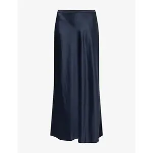 ANINE BING Bias-cut Silk Midi Skirt