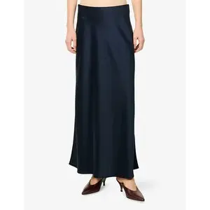 ANINE BING Bias-cut Silk Midi Skirt