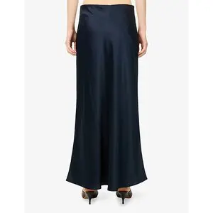 ANINE BING Bias-cut Silk Midi Skirt