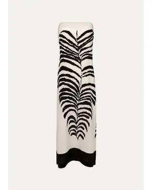 VIX PAULA HERMANNY Penelope Leaf-print Linen-blend Midi Dress