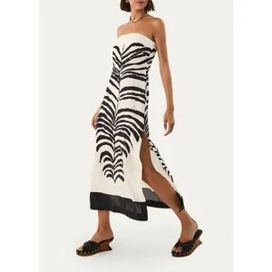 VIX PAULA HERMANNY Penelope Leaf-print Linen-blend Midi Dress