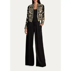 Alice + Olivia Harvey Embellished Embroidered Jacket
