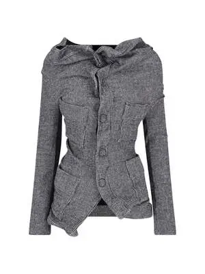 Junya Watanabe Asymmetrical Draped Hooded Blazer Jacket