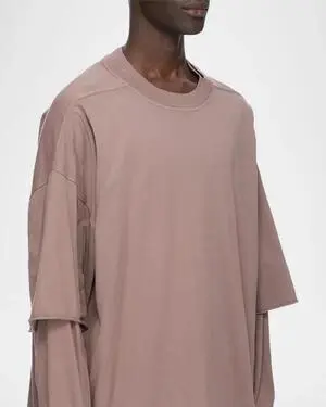 Rick Owens Tommy Hustler Cotton Layered Sweatshirt