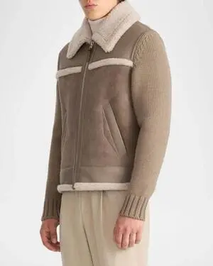 Mackage Apos;s Torrian Suede Shearling Jacket - Truffle