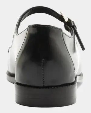 Schutz Tyla 20mm Leather Mary Jane Loafers - Black
