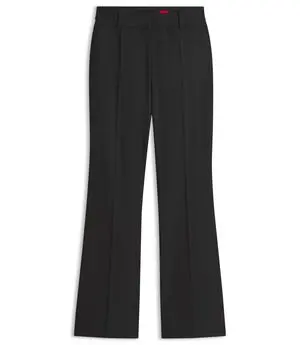 Hugo Pinstripe Slim-fit Pants With Bootcut Leg - Patterned