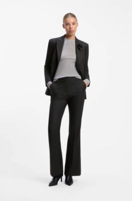 Hugo Pinstripe Slim-fit Pants With Bootcut Leg
