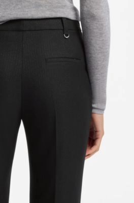 Hugo Pinstripe Slim-fit Pants With Bootcut Leg