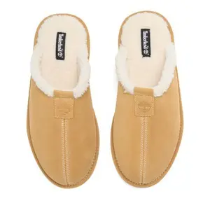 Timberland Genuine Suede Or Leather Core Scuff Slippers - Wheat