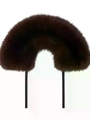 Maje Faux-fur Tie-fastening Scarf - Brown