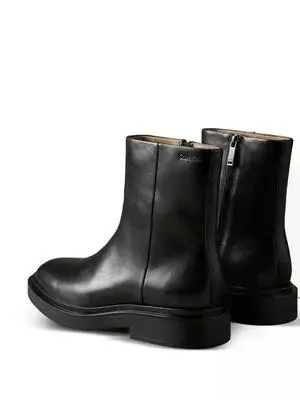 Calvin Klein Logo-plaque Leather Ankle Boots