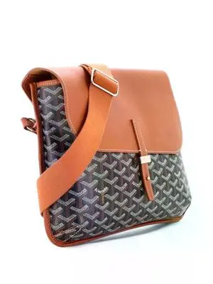 Goyard Coursier Messenger Bag Coated Canvas And Leather Crossbody Bag