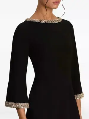 Alice + Olivia Mailynn Embellished-trim Bell-sleeve Mini Dress