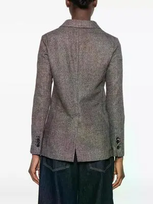 CIRCOLO 1901 Double-breasted Herringbone Blazer - Brown