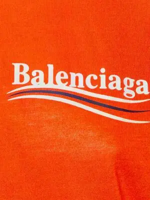 Balenciaga Political Campaign Logo-print T-shirt - Orange