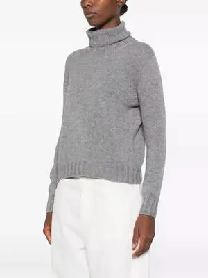 OLIVER LATTUGHI Ribbed Roll-neck Sweater - Grey
