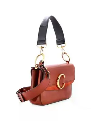 Chloé C Double Carry Bag Leather Small Crossbody Bag